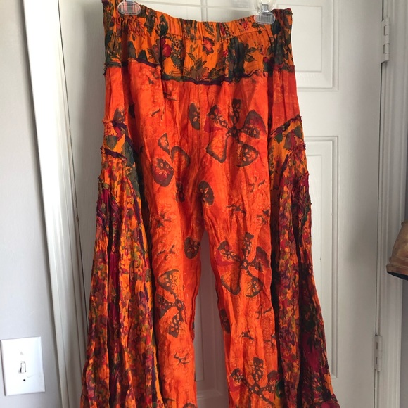 Hand Crafted | Pants & Jumpsuits | Indian Tie Dye Flower Patchwork ...